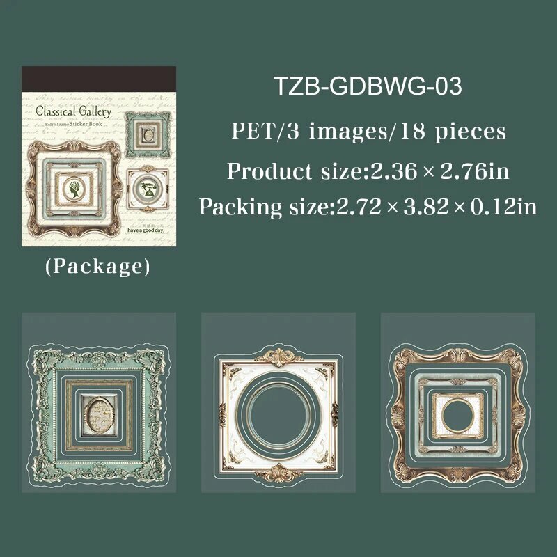 Стикербук JIANWU Classical Gallery серия Викторианский стиль TZB-GDBWG-03