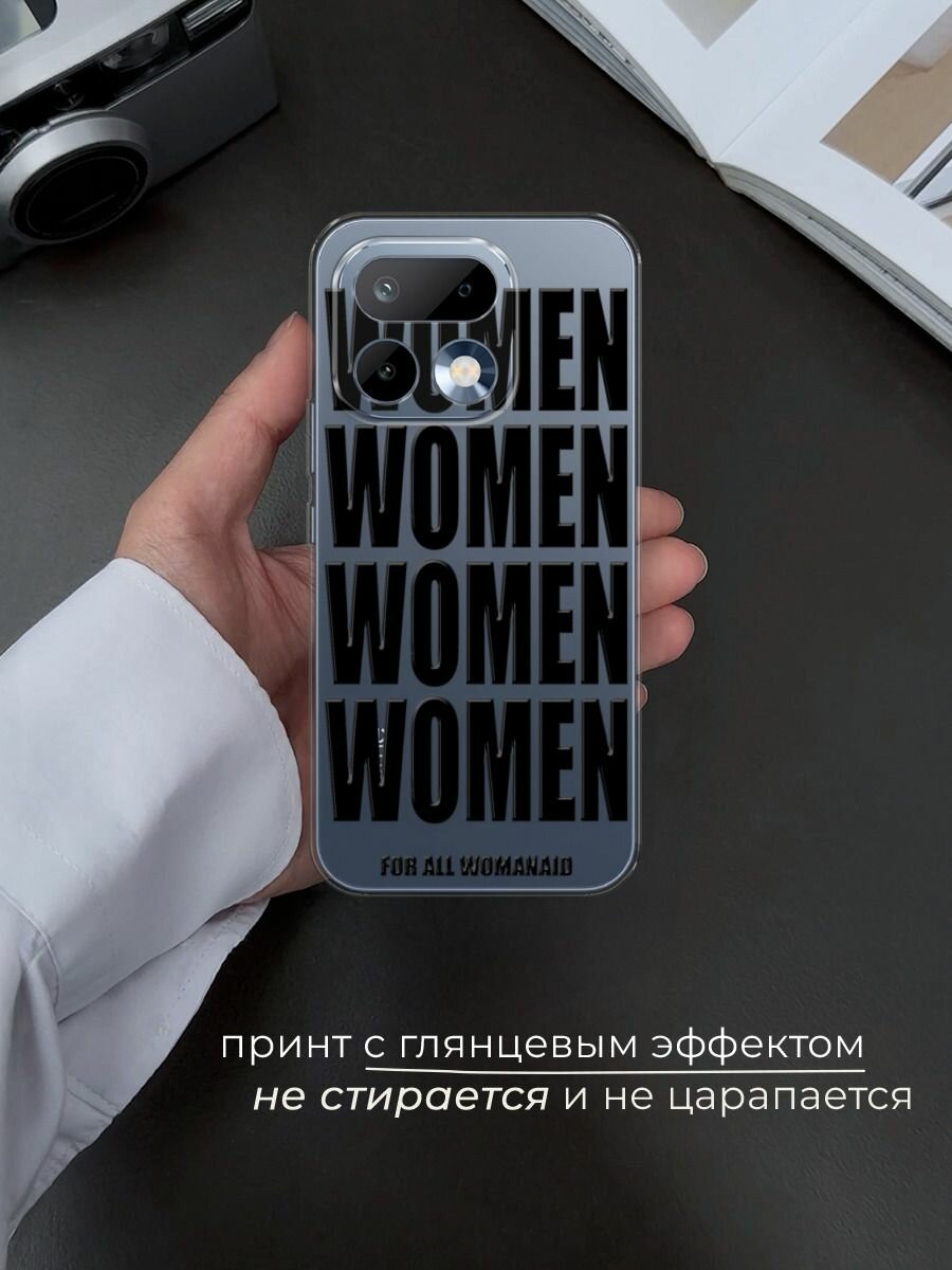 Силиконовый чехол на Realme 16 Pro / Реалме 16 Про с принтом Women black — фото 1