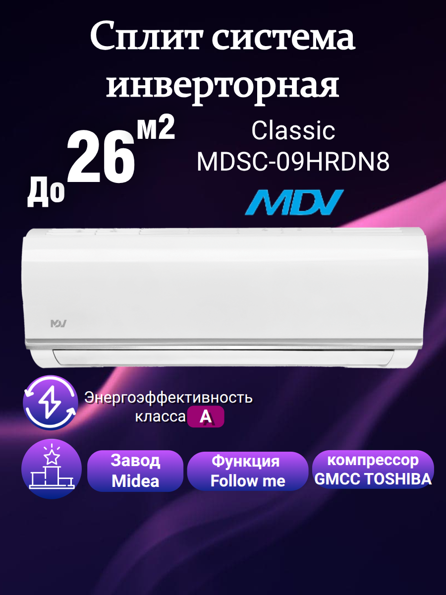 Сплит-система MDV CLASSIC INVERTER MDSC-09HRDN8 / MDOC-09HDN8