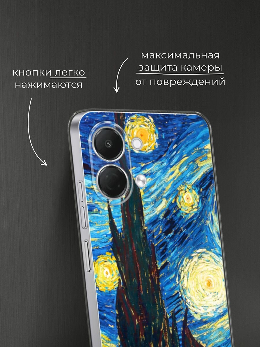 Чехол на Tecno Spark Go 3 / Текно Спарк Го 3 с принтом Ван Гог Звездная ночь — фото 1