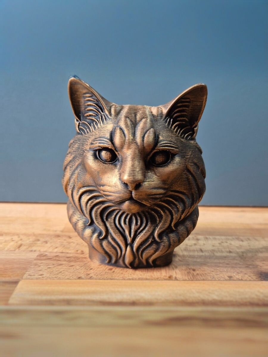 Эксклюзив! Статуэтка кошки - Рэгдолл (10 см, коричневый металлик) - Милый друг, подарок, талисман