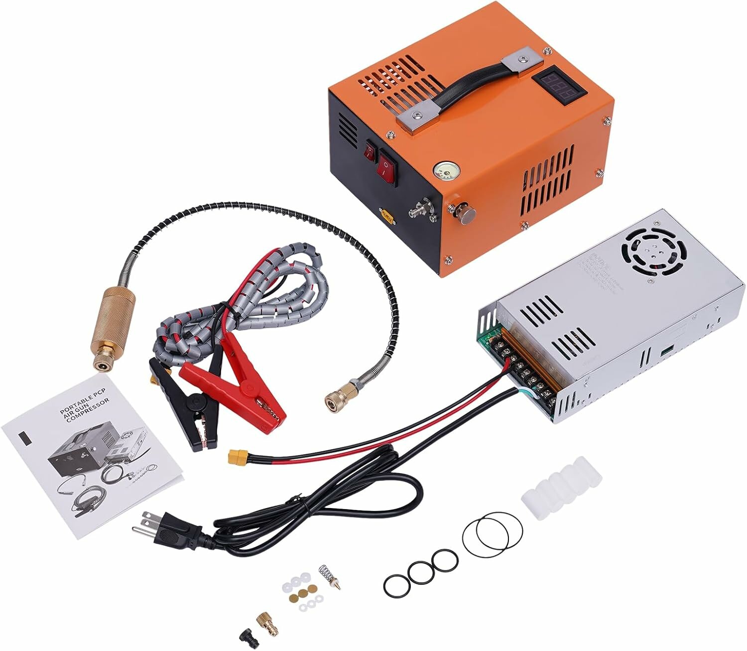 Воздушный компрессор высокого давления PCP, воздушный насос высокого давления 4500PSI, 30 МПа с трансформатором, встроен