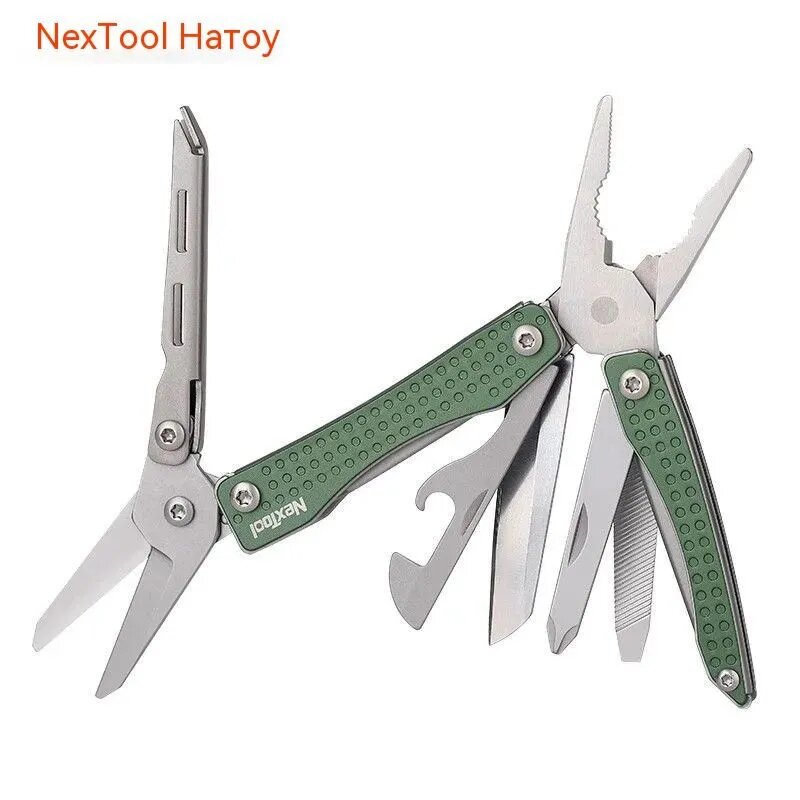 Мультитул NexTool Mini Flagship Multifunctional Pliers для туризма, 8 функций, зеленый