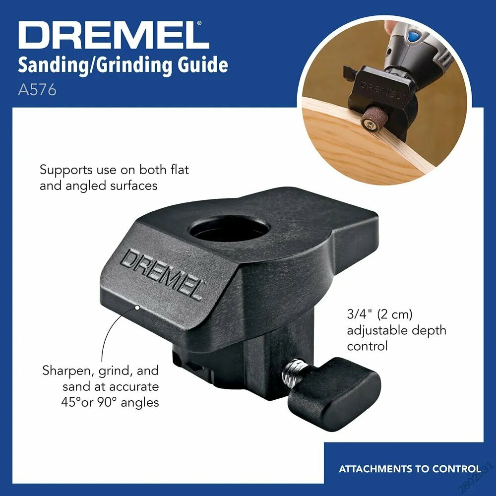 Dremel A576 Набор для полировки шлифовки под углом для дерева и металла, Германия — фото 1
