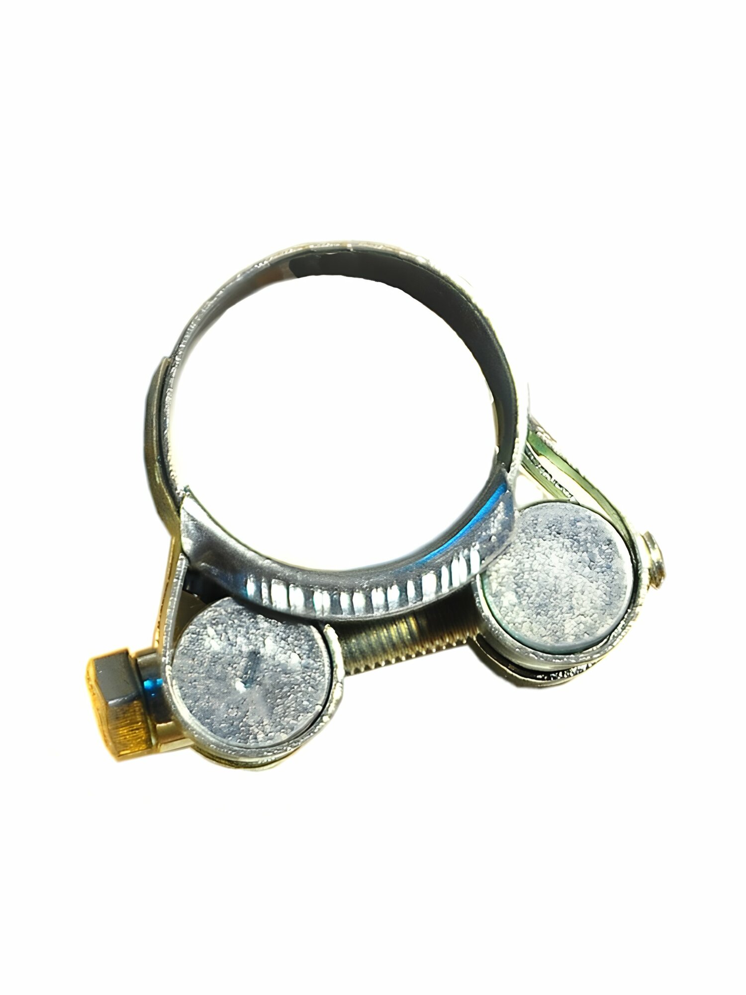 Хомут обжимной червячный усиленный, 32-35 мм, оцинкованный, Robust