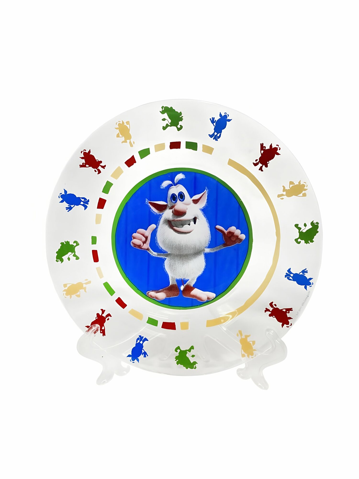 Детская тарелка Буба из стекла 19.5 см, круглая белая посуда для кормления, подходит для СВЧ и посудомоечной машины, ББТ195-1