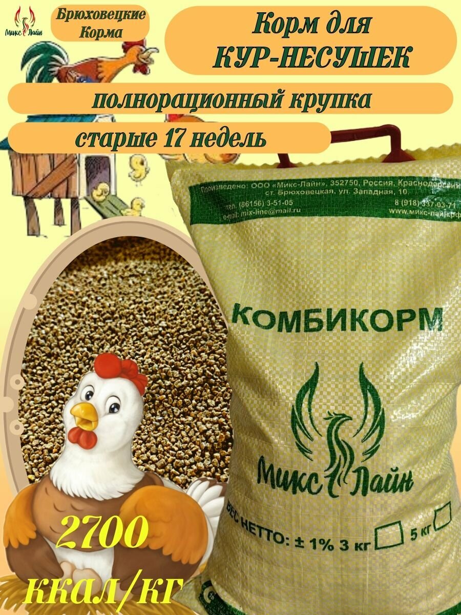 Корм для кур-несушка (старше 17 нед.) полнорационный (крупка) 10 кг.