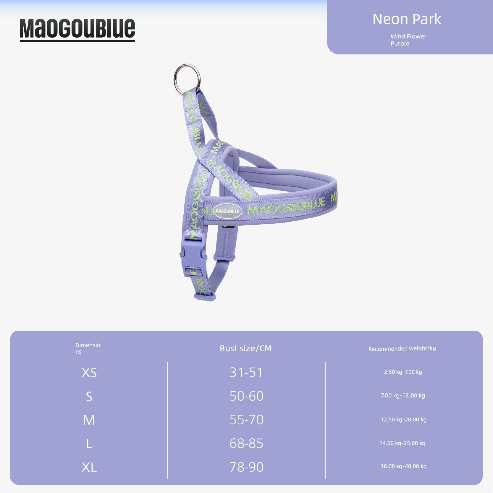 Maogoublue Фиолетовый цветочный триангулярный ошейник для собак XL для собак 55-80 фунтов (78-90 см груди)