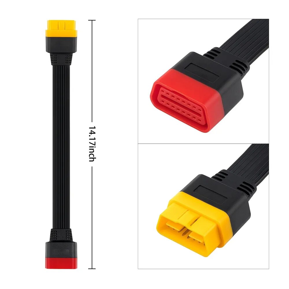 New-Новый кабель-удлинитель OBD OBD2 совместим с запуска X431 V/Easydiag 3,0/Mdiag/Golo, основной 16-контактный кабель папа-мама 36 см