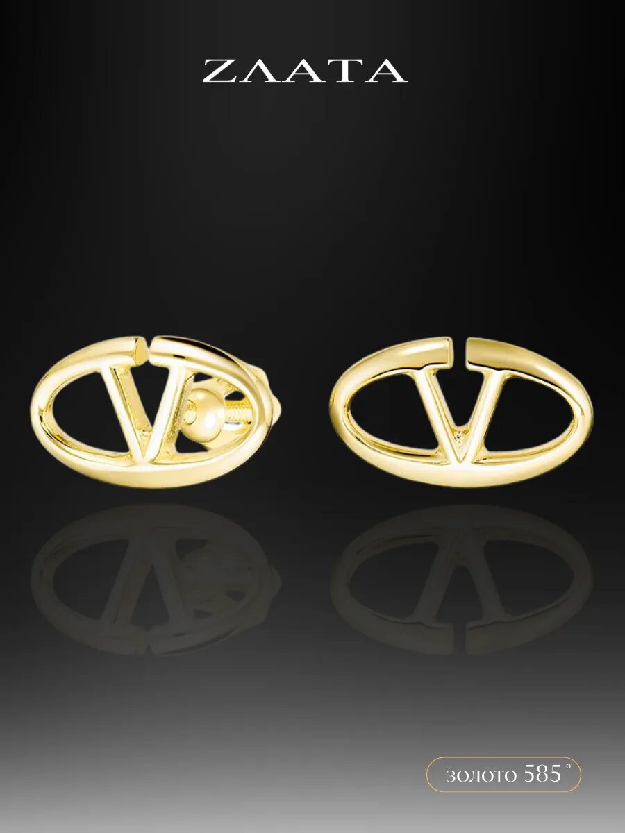 Серьги пусеты, 585 проба