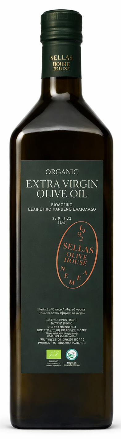 Оливковое масло 1л Sellas Organic (Bio) (Греция, Пелопоннес, органическое, Extra Virgin, стекло)
