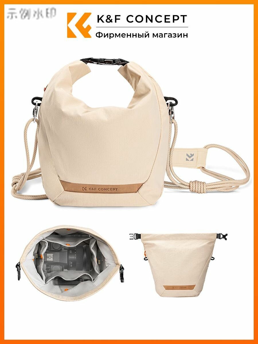 K&F CONCEPT Стильная сумка-слинг для камеры, ролл-топ, можно использовать как внутренний чехол