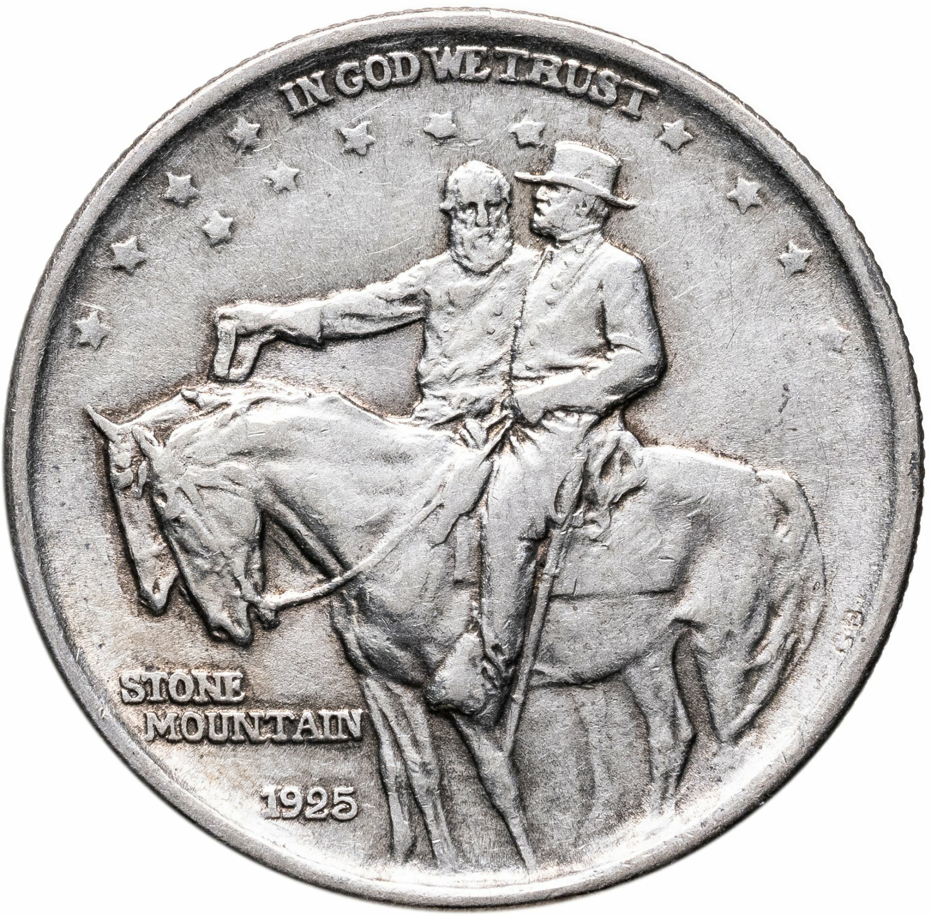 США 50 центов 1/2 доллара, half dollar 1925 "Мемориал Стоун-Маунтин", Серебро 900, в сохранности XF