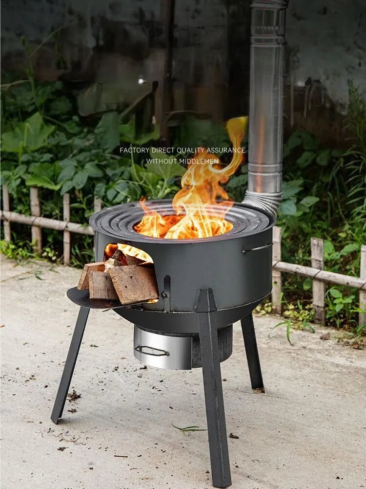 Печи для казана с трубой и дверцей для казана 12 литров чугунная для дачи