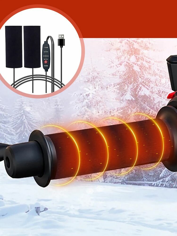 USB грипсы с подогревом для руля мотоцикла, велосипеда, скутера — универсальная накидка-обогреватель 3 уровня фланель
