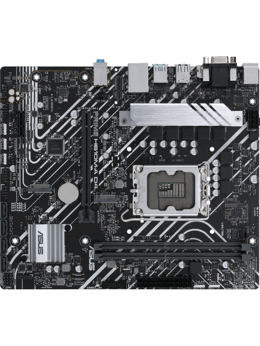 Материнская плата ASUS PRIME H610M-A D4-CSM, Socket LGA 1700, Intel H610, mATX, Ret