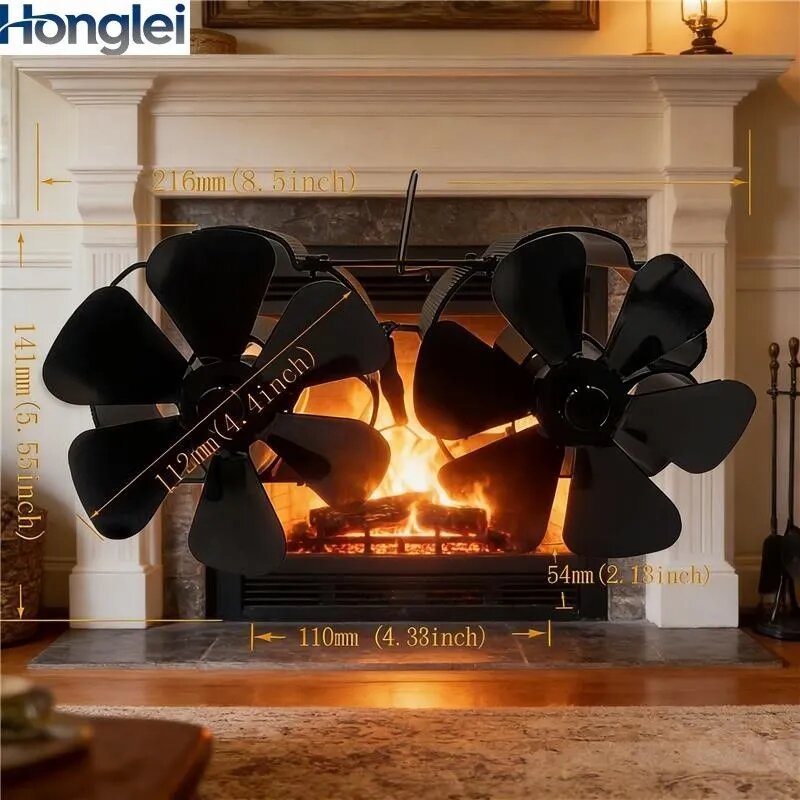 Двухсторонний камин, вентилятор, зимняя печь, обогреватель, каминный набор