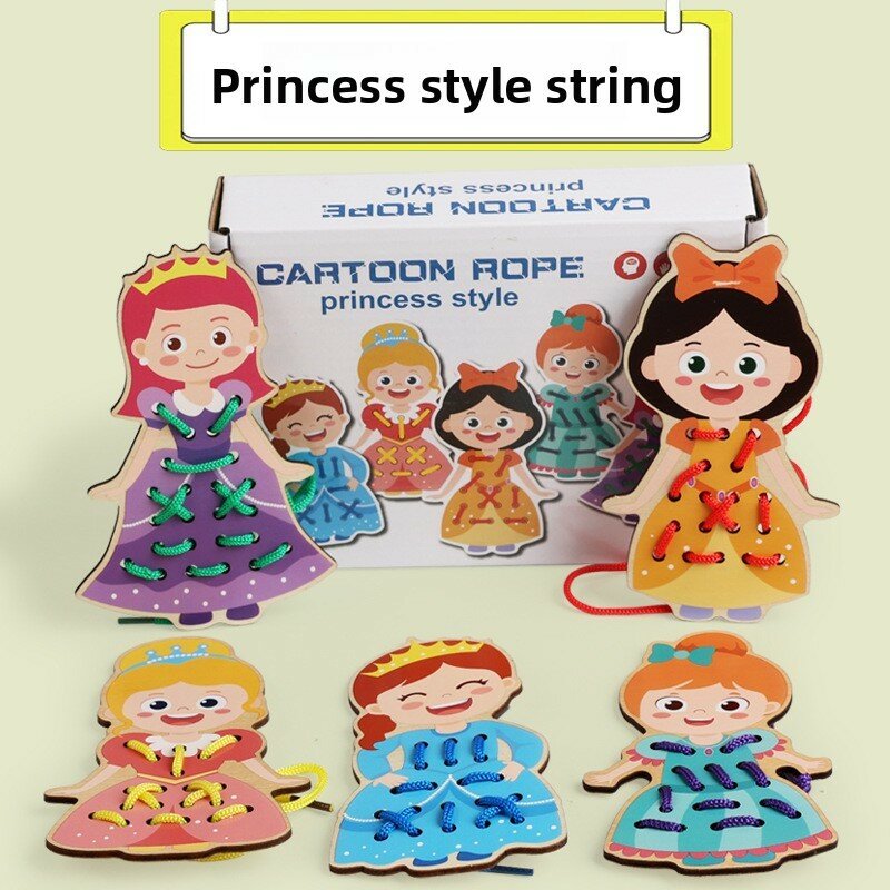 Деревянная монтессори игрушка для детей с мультяшными темами для развития мелкой моторики и игр принцесса