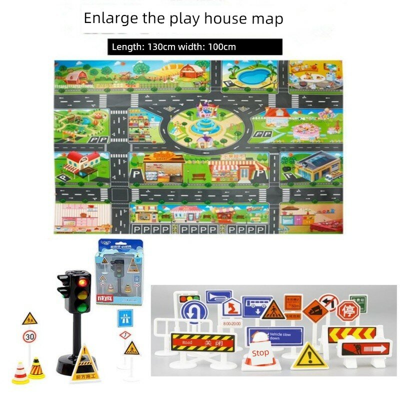 Детский набор дорожных знаков с 2-сторонними светофорами для образовательной игрушки