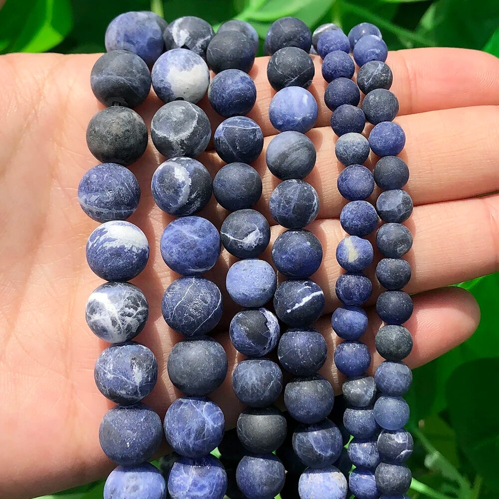 Бусины LASOFAMIRE Розовая зебра, яшма, говлит, агаты Темно-синий, 8mm 46pcs beads, Blue Sodalite