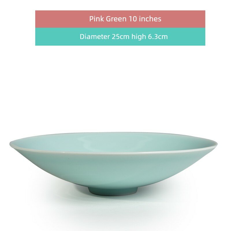 Керамическая миска Longquan Celadon розового цвета 10 дюймов для супа и лапши, 1 шт