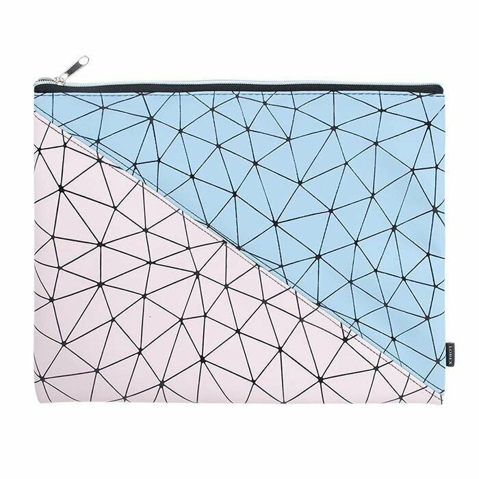 Папка 1 отделение А4 LOREX PASTEL белая, молния сверху, soft-touch, искусственная кожа, для девочек