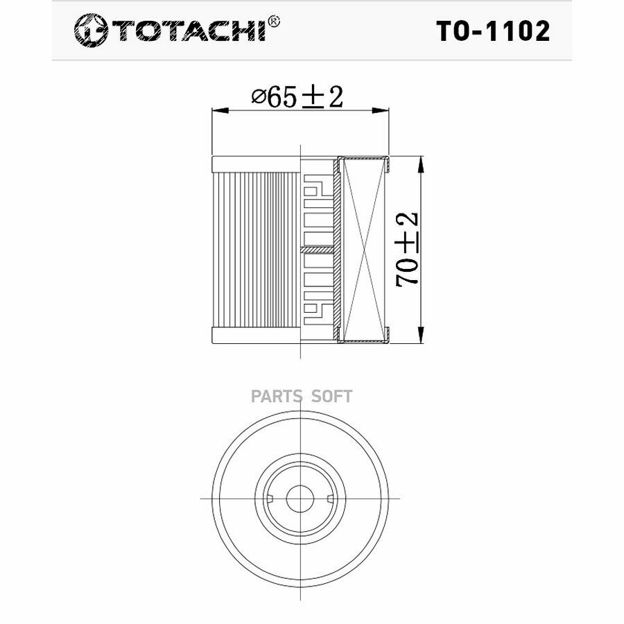 Фильтр масляный (элемент вставка) TOTACHI TO-1102 | цена за 1 шт
