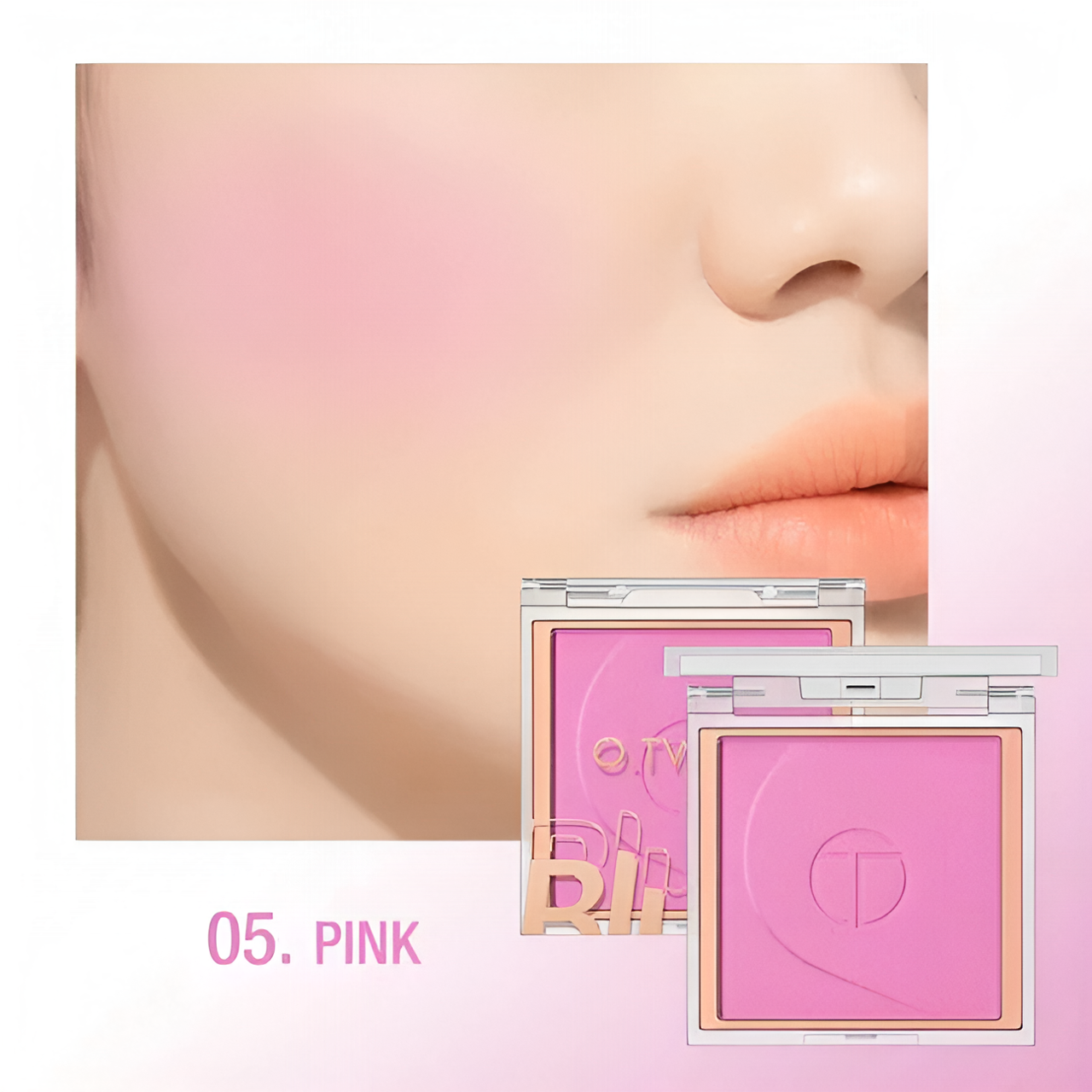 O.TWO.O, Палитра румян, в оттенке 05 Pink (Розовый), 5гр