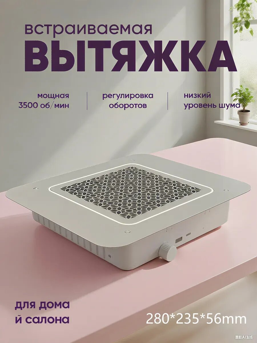 Встраиваемая вытяжка, пылесос для маникюра