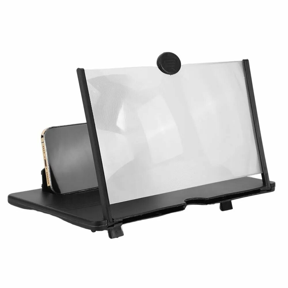 12-дюймовый кронштейн для усилителя видео HD с увеличительной 3D-лупой для мобильного телефона (черный)