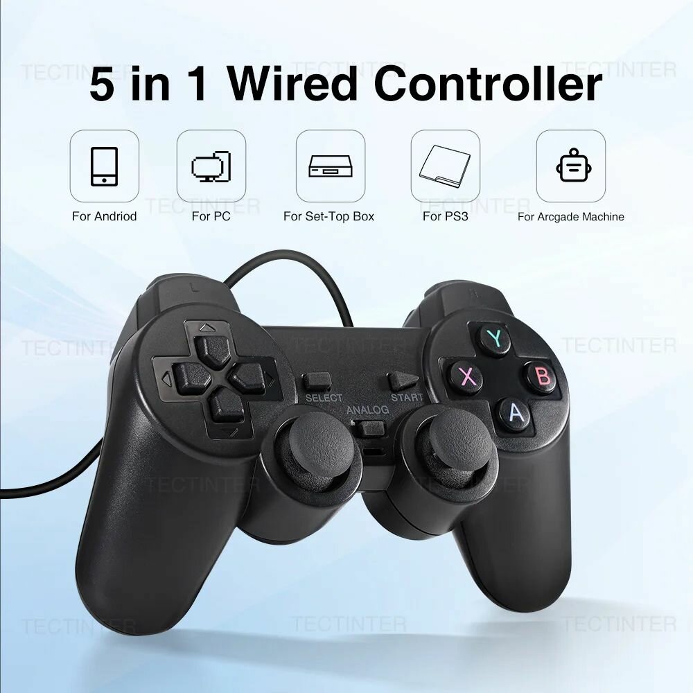 Проводной USBгеймпад для PS3 с двойной вибрацией геймпад Android джойстик Playstation 3 и ПК аксессуары