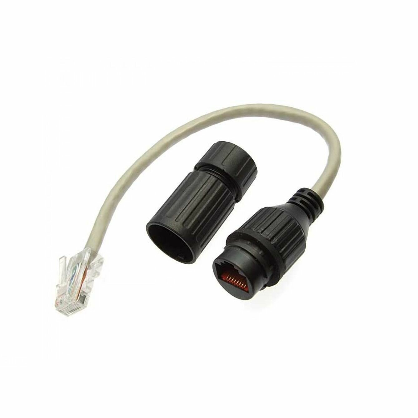 1 шт Патчкорд переходный RJ45 8P8C F/ M 1 А разъем герметичный, степень защиты IP68