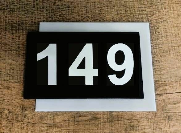 Цифры на дверь, табличка с номером черная 149