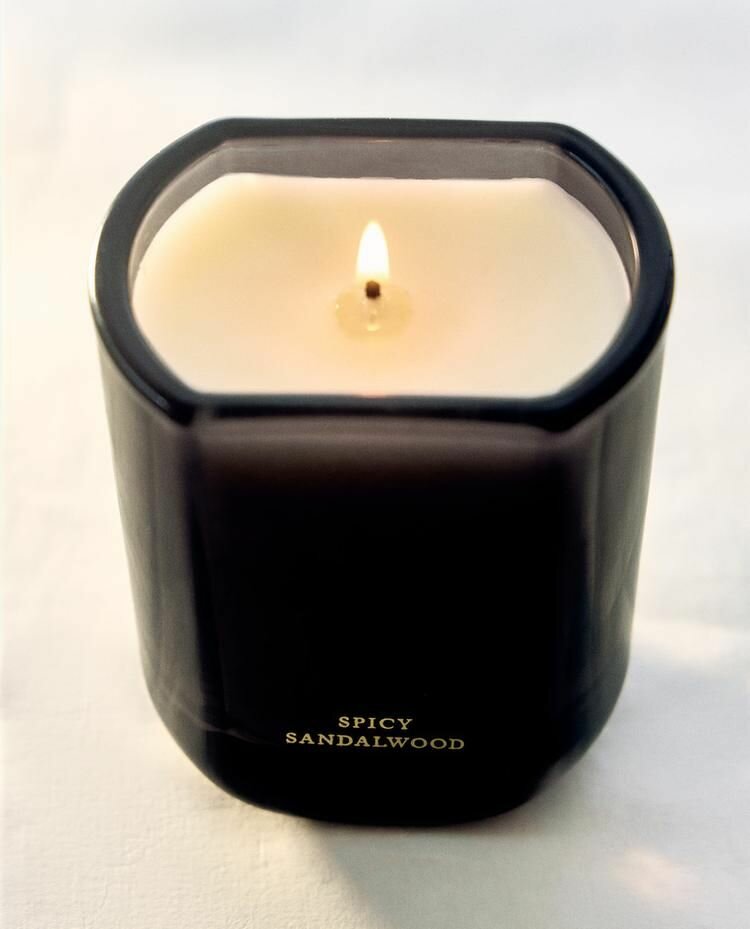 Ароматическая свеча ZARA HOME 3463/705/803 - аромат SPICY SANDALWOOD (220 г), серый
