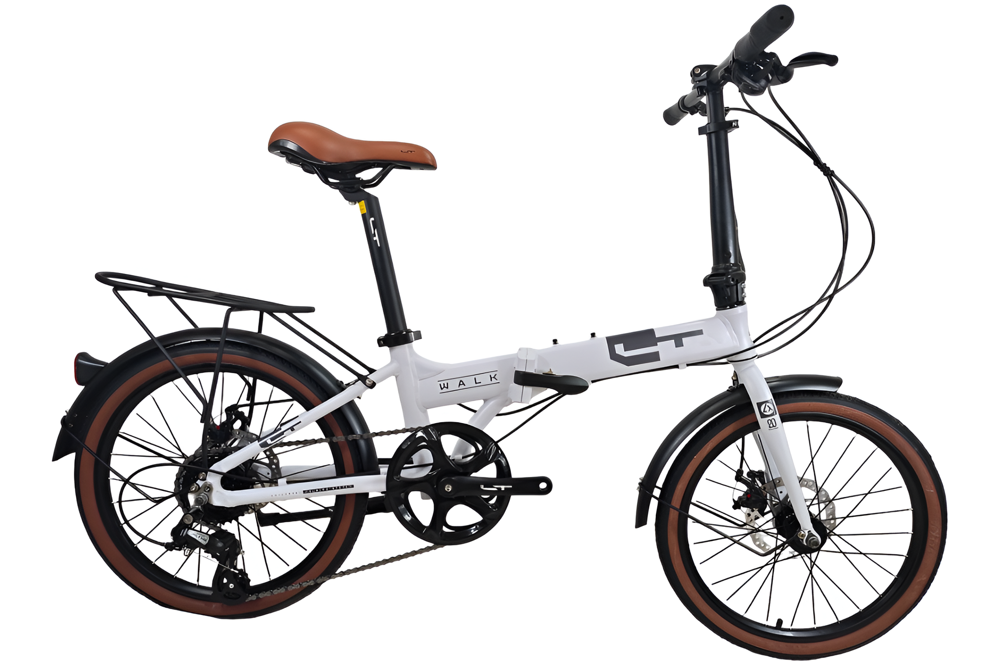 Велосипед 20" LTBIKE WALK, алюминий, складной, рама 11", 8-ск, белый