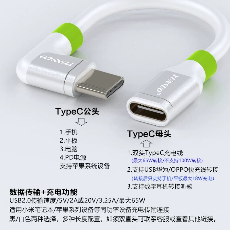 Адаптер USB-C (женский) на USB-C (мужской) для быстрой зарядки PD, совместимый с старыми моделями Apple и новым Apple