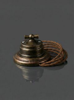Поворотный выключатель 1-клавишный с рамкой, цвет медь
