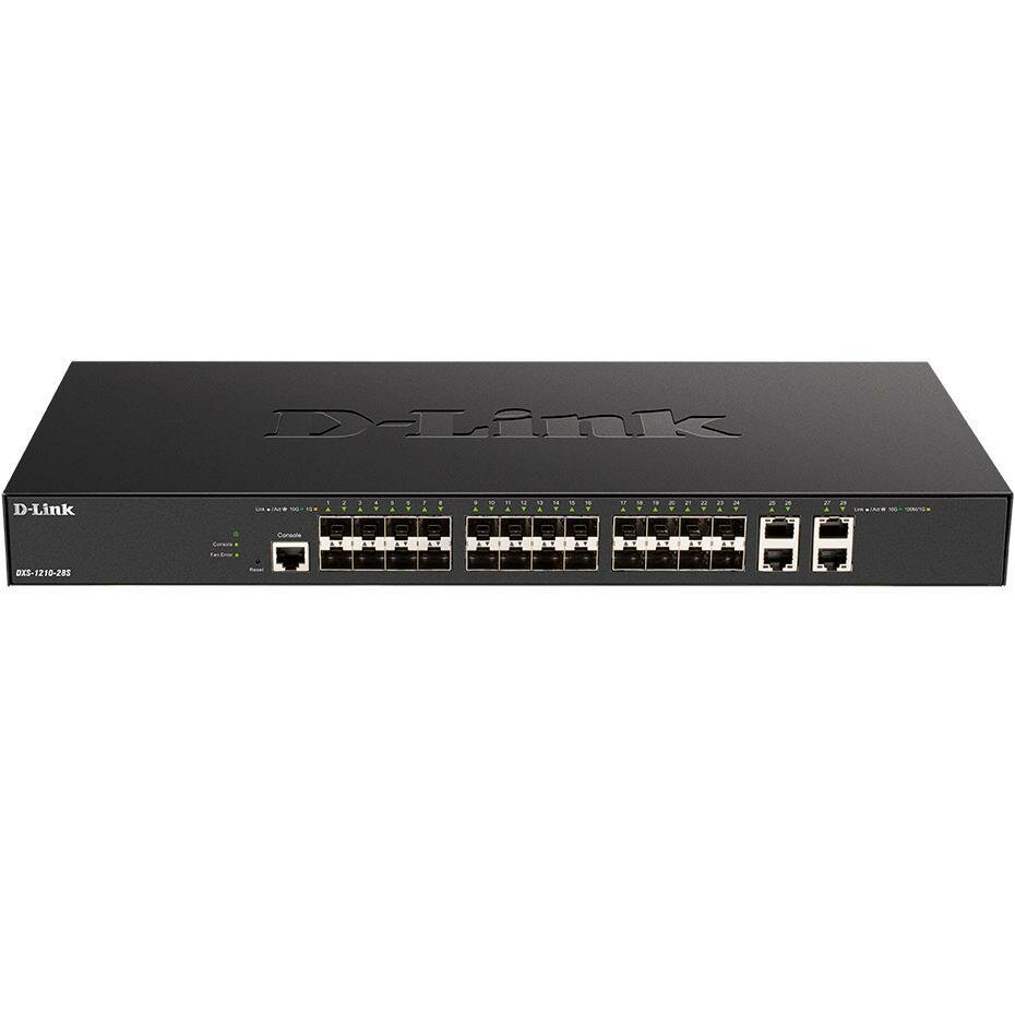 Коммутатор 28-портовый D-Link DXS-1210-28S/A1A, L2+ коммутатор с 24 портами 10GBase-X SFP+ и 4 портами 10GBase-T