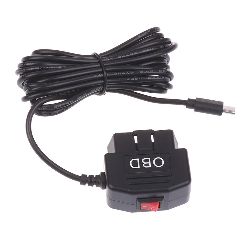 Кабель Питания OBD-Type C Для Автомобильного Видеорегистратора С Режимом Круглосуточной Парковки И Защитой Аккумулятора - Авт.