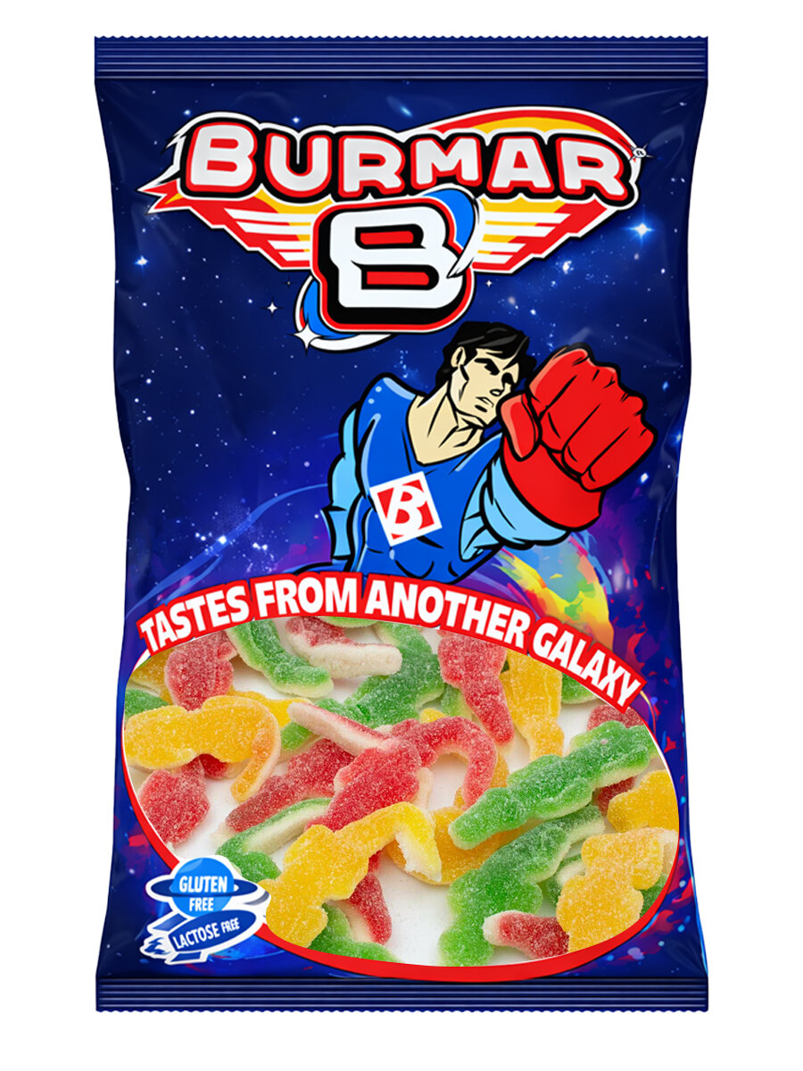 Мармелад жевательный халяль "Гигантские крокодилы ассорти" в сахаре 1кг BURMAR