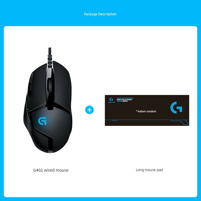 Logitech G402 Проводная игровая мышь + набор длинного коврика для CSGO профессиональные игровые аксессуары