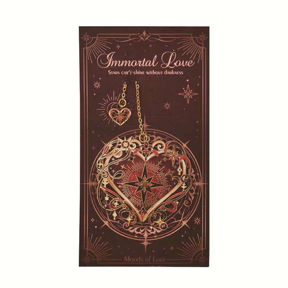 Металлическая закладка "Immortal Love" сердце, изумрудный, Star