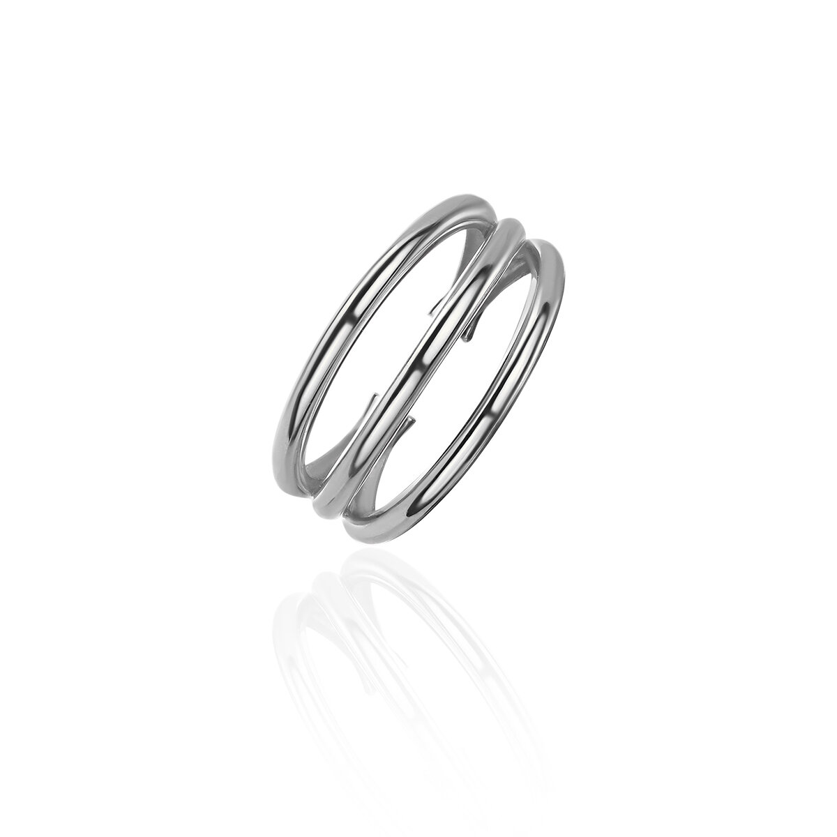 Серьги каффы, белое золото, 585 проба
