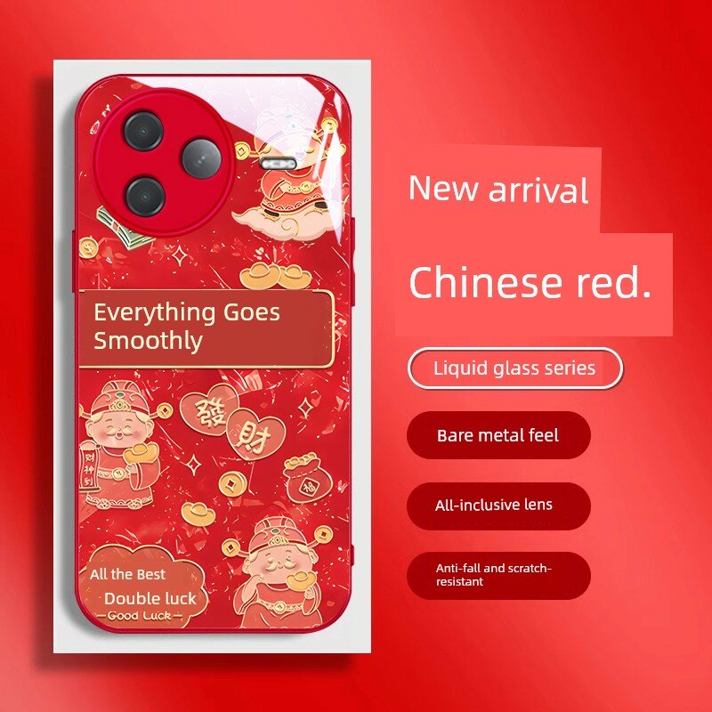 Полная защита чехол для Redmi K30 Ultimate Edition с металлическим лаковым стеклом, китайский красный цвет