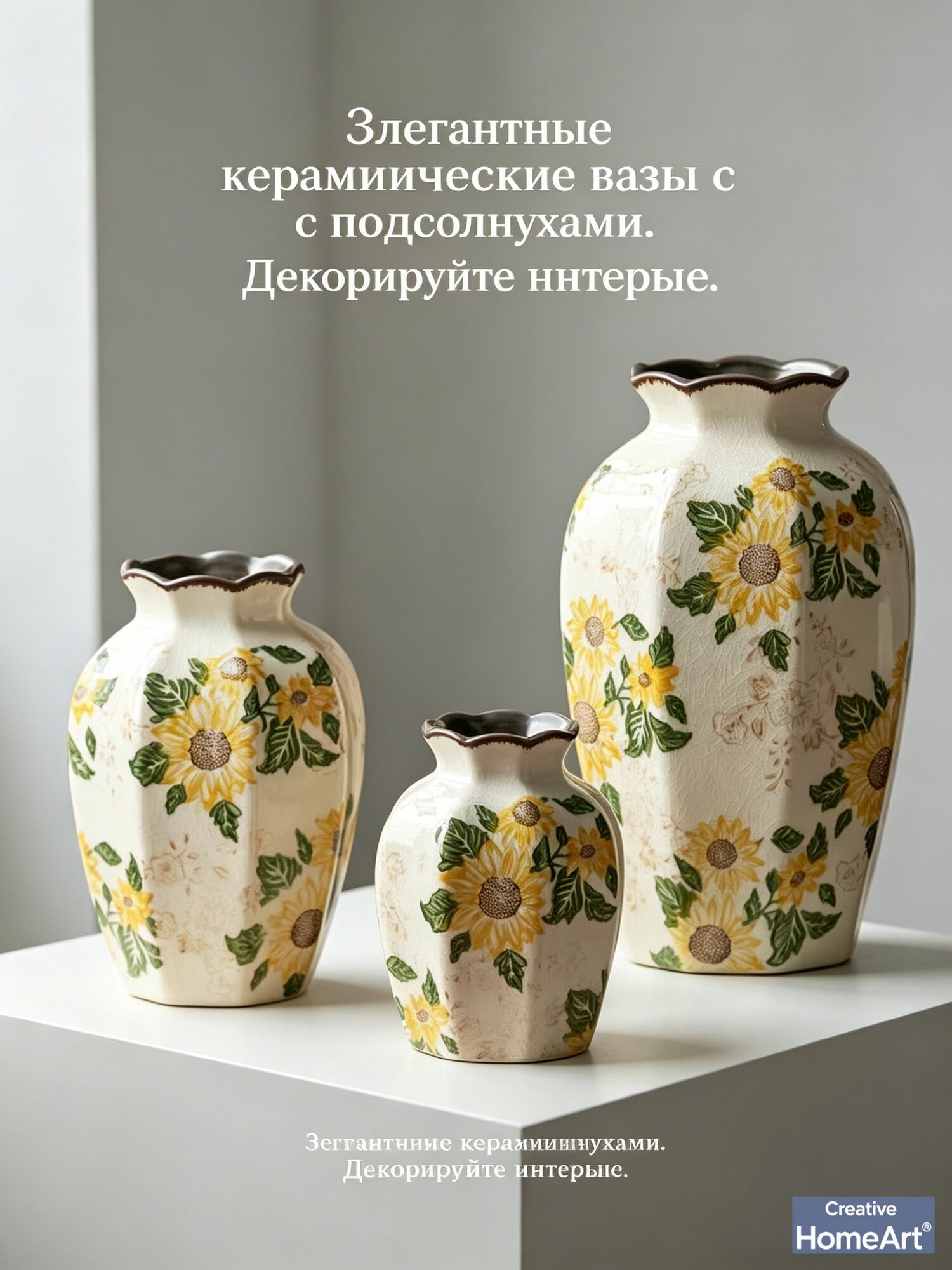 Универсальная ваза из качественной керамики для цветов, сухоцветов и веток — подходит для гостиной, спальни, кухни и ванной — фото 1