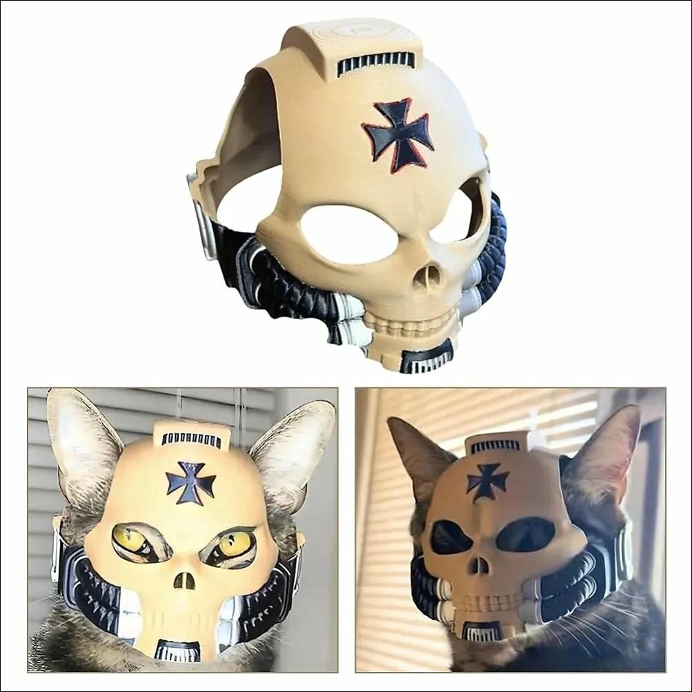 Ручная маска-шлем для кошек в ролевой игре, W:8cm×H9: cm×HC:8cm