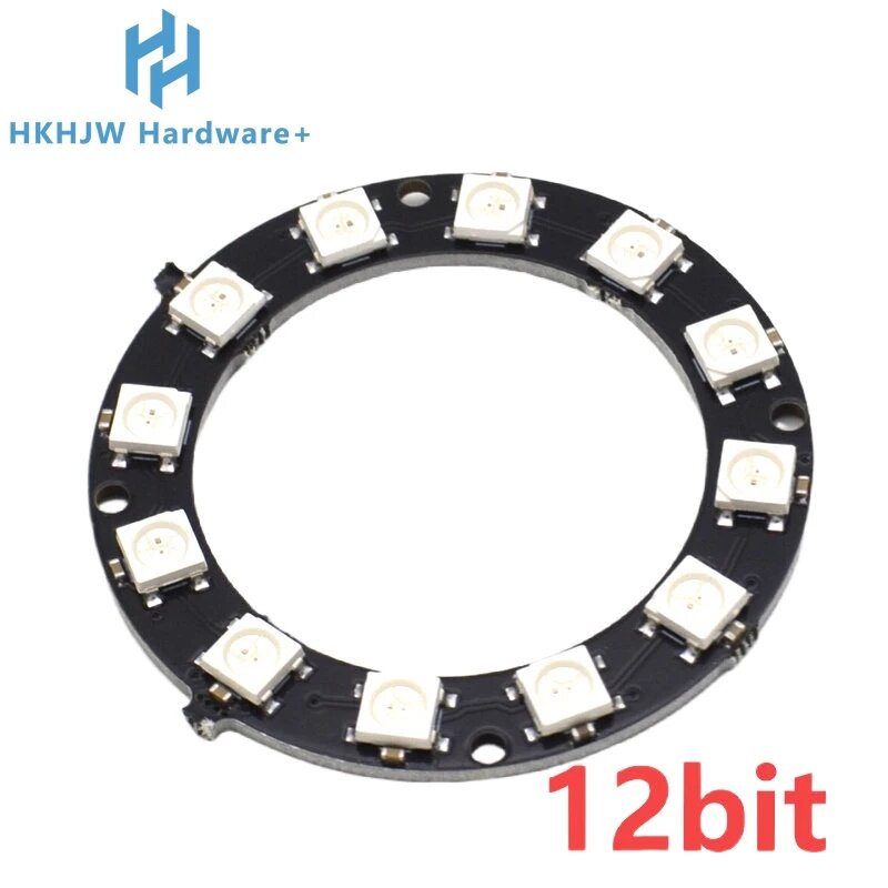 RGB кольцо светодиодное WS2812 5050, Белый, 12 bit