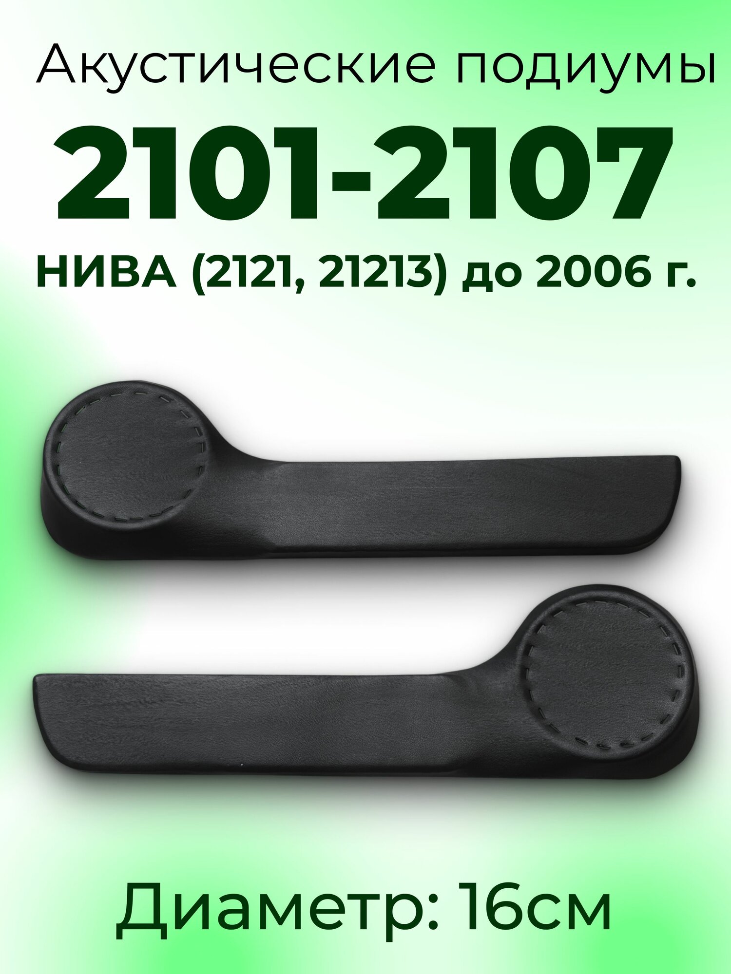 Подиумы с карманом под 16см динамики для 2101-2107 нива 4X4 2121, 21213, 3-х дверная до 2006 года для акустики комплект 2 шт, экокожа основа двп штатная установка