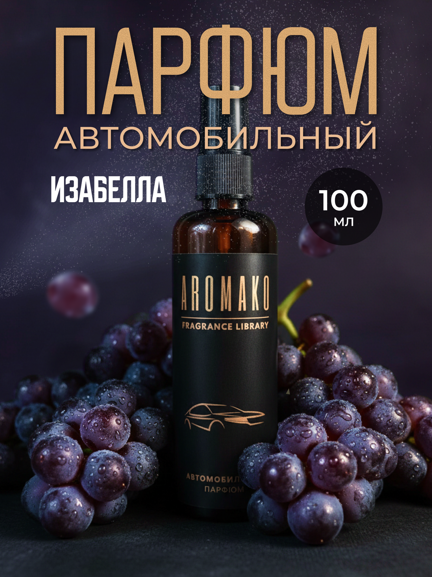 Ароматизатор для автомобиля "Изабелла"/ спрей освежитель для салона машины/автопарфюм 50 мл