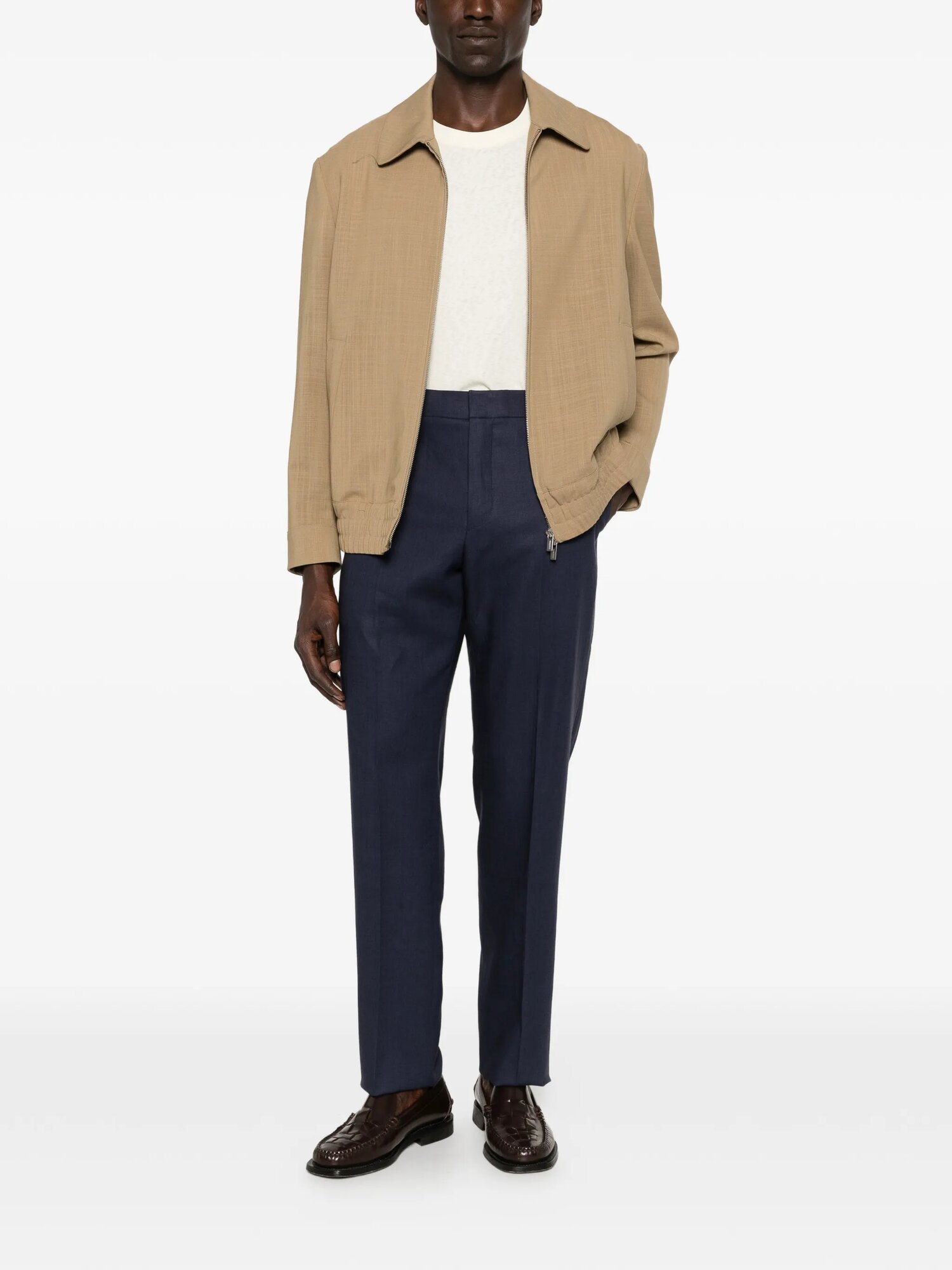 Брюки Ermenegildo Zegna Pressed-crease tailored trousers, размер 52, синий — фото 1